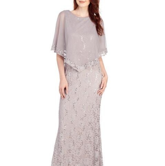 Onyx Nite | Dresses | Onyx Nitesequin Lace Poncho Gown | Poshmark